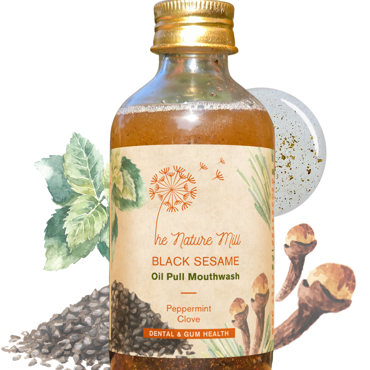 Black Sesame Oil Pull Mouthwash | Peppermint Clove – The Nature Mill